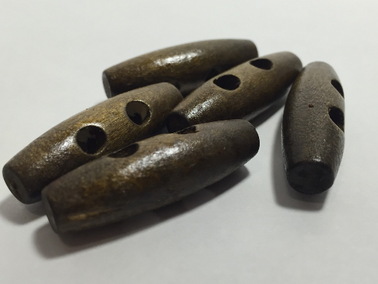 Dark Brown Wooden Toggle Buttons ~ Set of 5 – SeattleSkyDyeworks