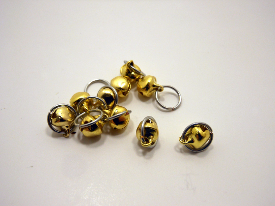 Tintinnabulation ~ Tiny Gold Jingle Bell Stitch Markers ~ Set of 10 ...